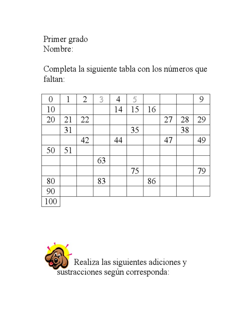 Formato Del 1 Al 100 | PDF