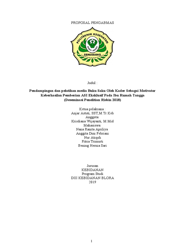 Proposal Pengabmas 2019 (Anjar) | PDF | Pengembangan Diri