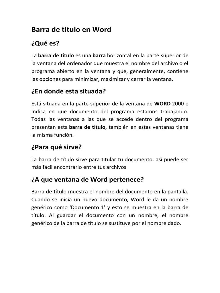 Barra de Titulo en Word Sena | PDF | Ventana (informática) | Archivo de ...