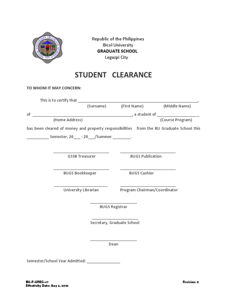 Clerance Form | PDF | Career & Growth