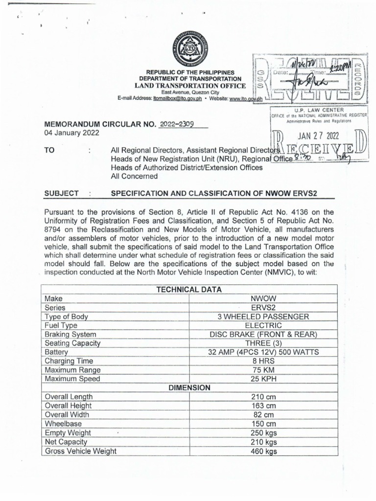 MC 2022-2309 | PDF | Vehicles | Traffic