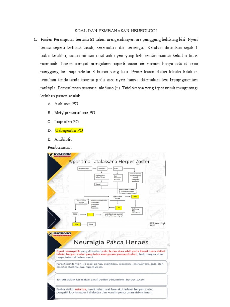 Soal Dan Pembahasan Neurologi | PDF