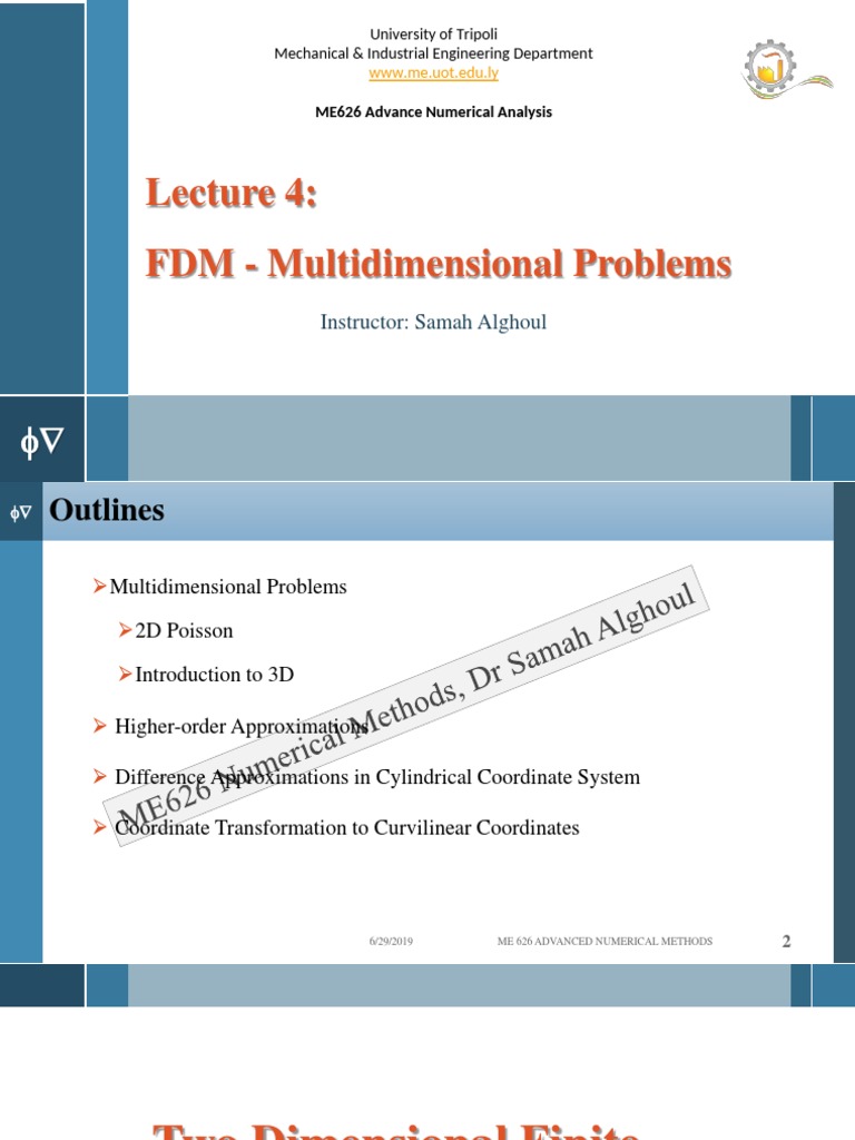 L04 - 2D Finite Difference Method | Download Free PDF | Finite ...