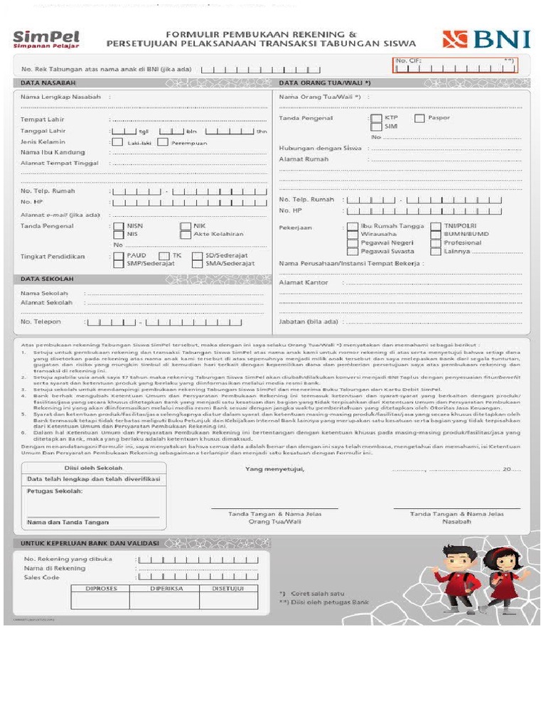 Formulir Pembukaan Rekening | PDF