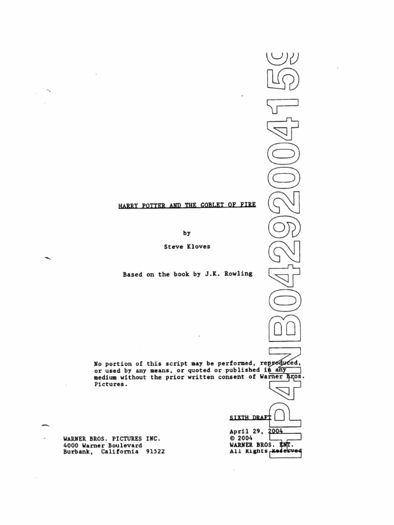 Harry Potter 4 Goblet of Fire | PDF