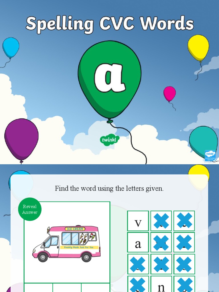 T L 6271 CVC Words A Spelling Powerpoint Ver 8 | PDF | Linguistics ...