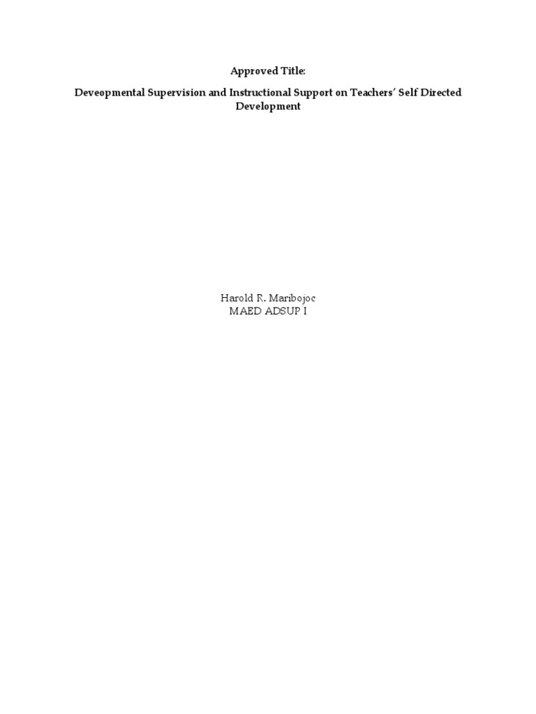 MAED-252 Approved Title Maribojoc Harold | PDF | Career & Growth | Self-Improvement