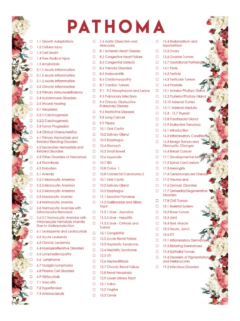 Sketchy, Pathoma, BNB Checklist | PDF | Ovarian Cancer | Heart