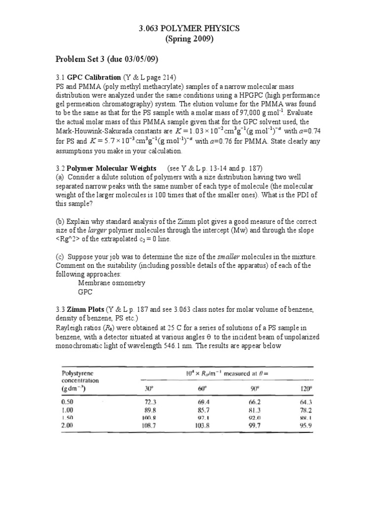 Pset 3 | PDF | Materials | Metrology Pset 3 | PDF | Materials | Metrology