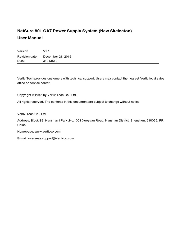 Netsure 801 Series Power Supply System User Manual | PDF | Rectifier ...