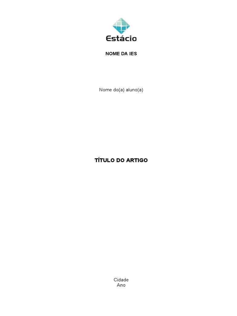 Pedagogia Template Do Tcc Modelo Artigo 2022 Pdf Abstract Resumo