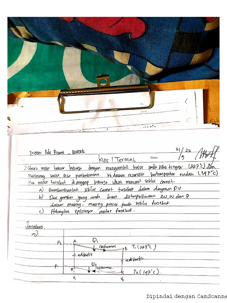 Enggar Ade Riyani - 120100012 - Kuis 1 Fisika Termal | PDF