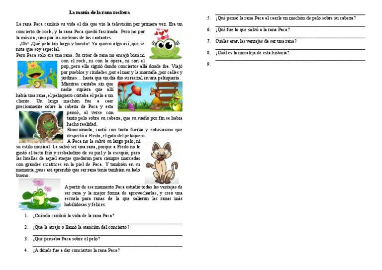 Cuento De La Manía De La Rana Rockera Pdf