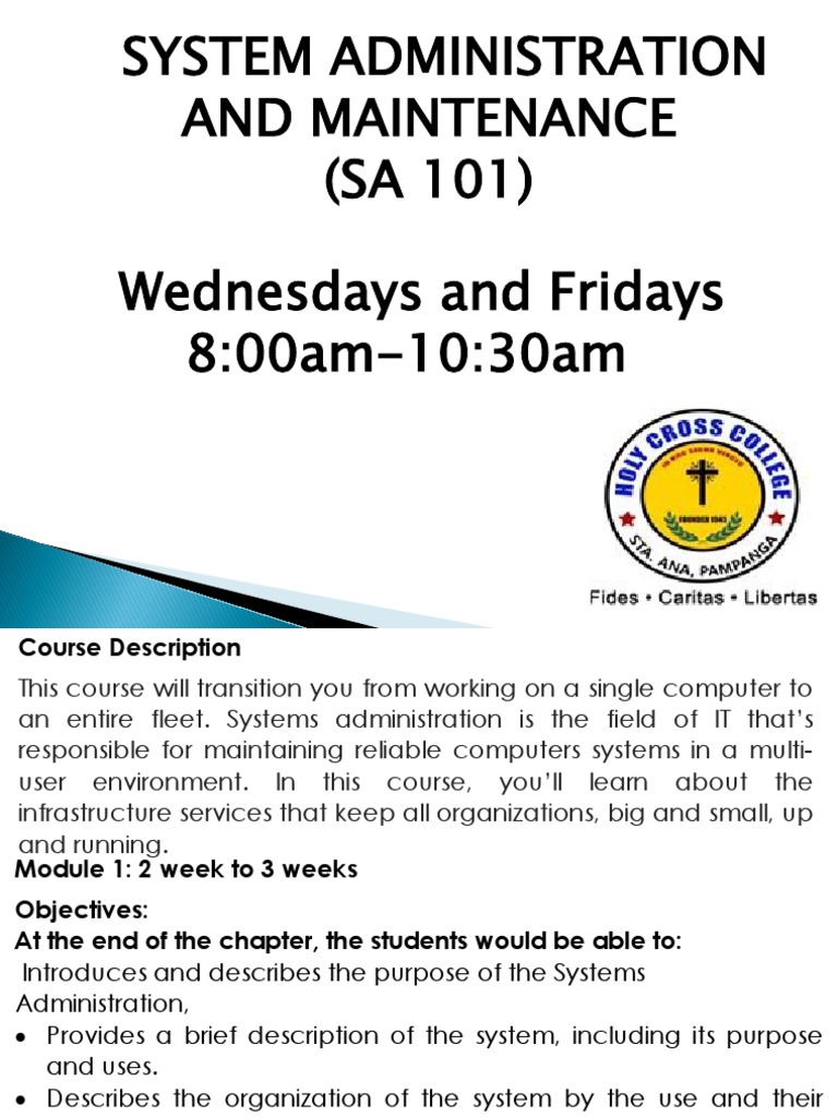 System Administration and Maintenance Module 1 | PDF | Operating System | Backup