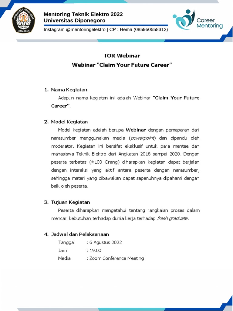 Tor Opening Mentoring Batch 2 Tahun 2022 | PDF | Bisnis