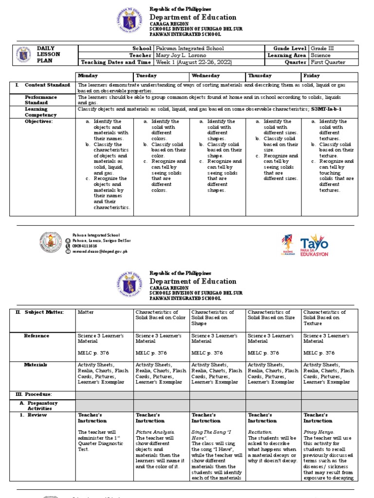 DLP Science 3 Q1 | PDF | Waste