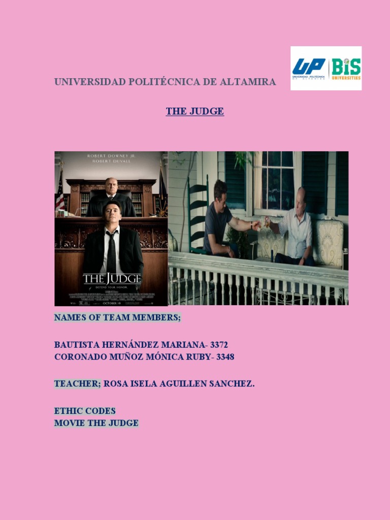 Movie The Judge, Ethics | PDF
