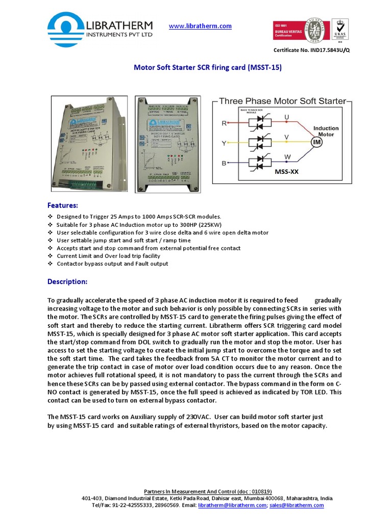 Thyristor Firing Card For 3 Phase Motor Soft Starter 030819 | PDF