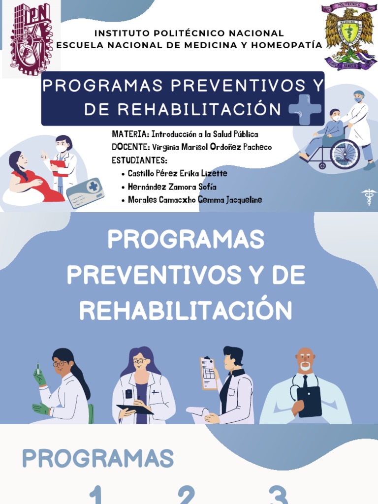 PROGRAMAS PREVENTIVOS Y DE REHABILITACIÓN | PDF | Hospital | Ciencias de la Salud