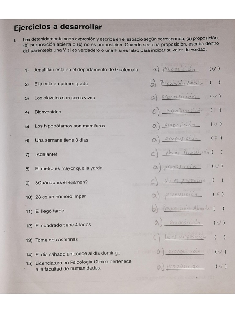 Ejercicio #2 Proposiciones | PDF