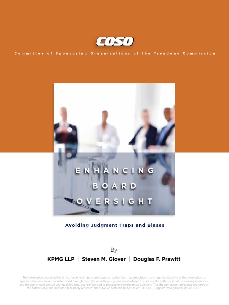 COSO | PDF | Risk | Decision Making
