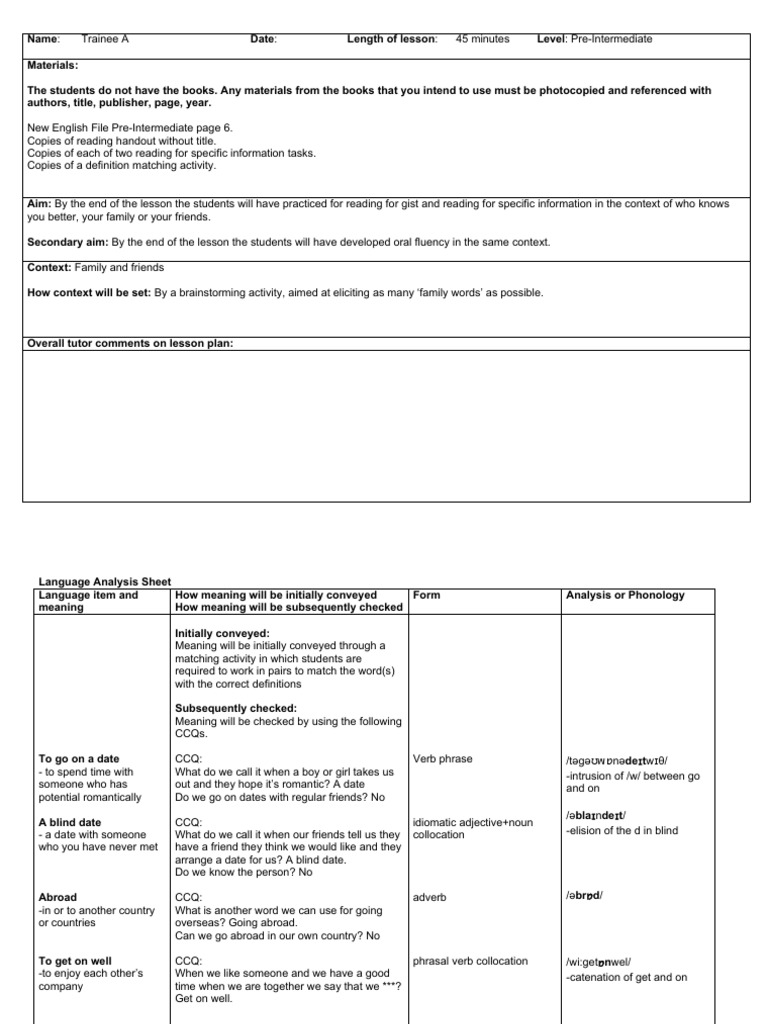 Sample Lesson Plan - Reading | PDF | Reading Comprehension | Cognitive ... Sample Lesson Plan - Reading | PDF | Reading Comprehension | Cognitive ...