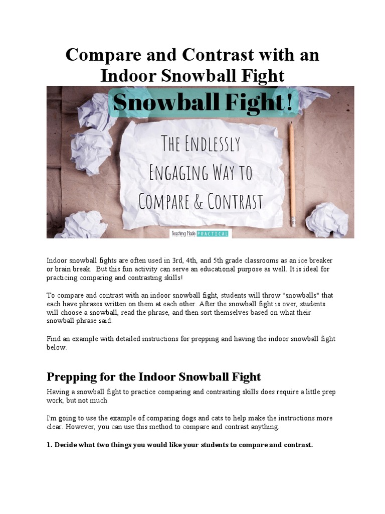 Snowball Fight Activity | PDF