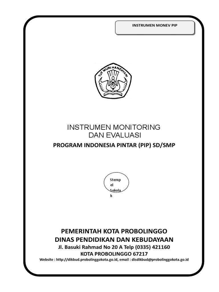 Revisi Instrumen Monev PIP 2022 | PDF