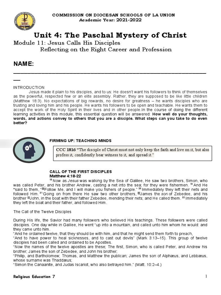 CLE ESP 7 - Module11 4thQ | PDF | Jesus