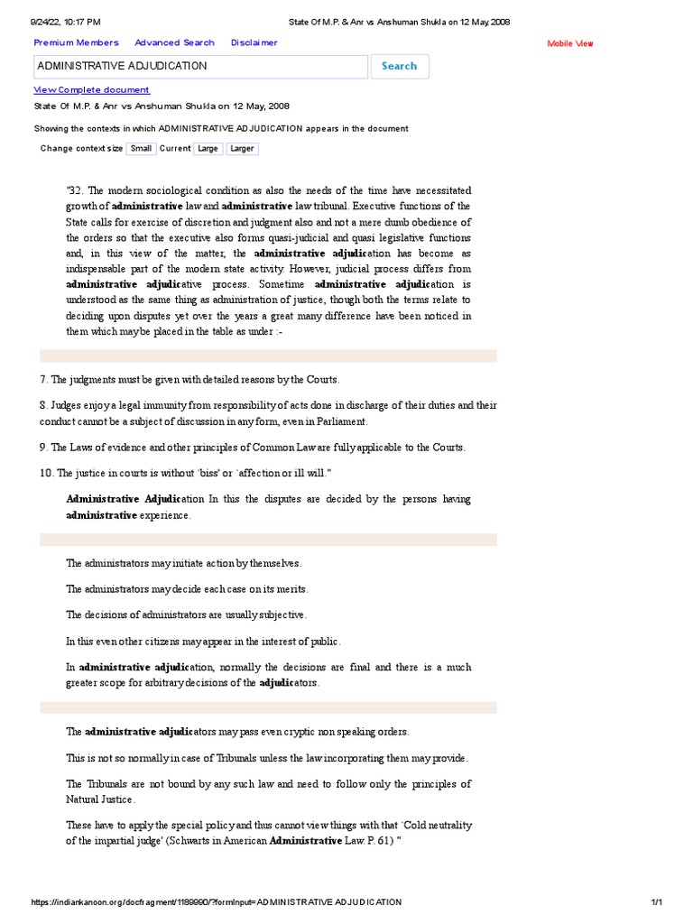 State of M.P. & Anr Vs Anshuman Shukla | PDF | Tribunal | Adjudication