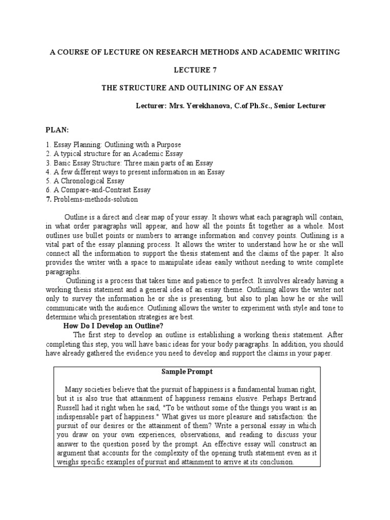 Lecture 7 Academic Writing | PDF | Essays | Happiness