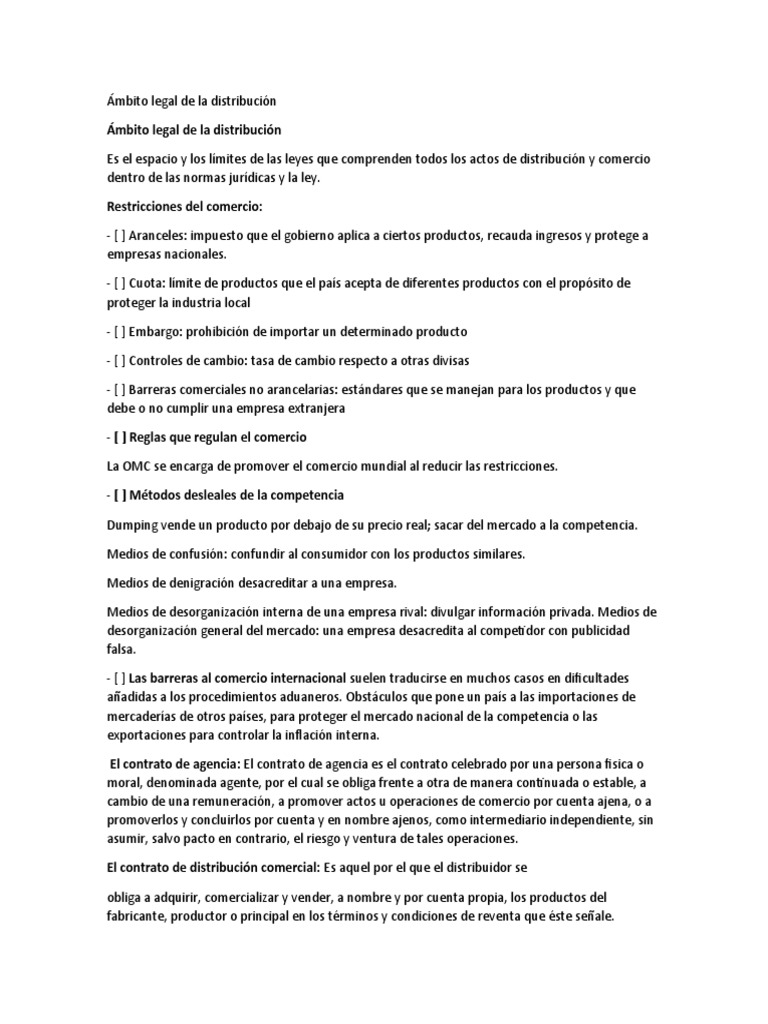 Ámbito Legal de La Distribución | PDF | Arancel | Procesos de negocio