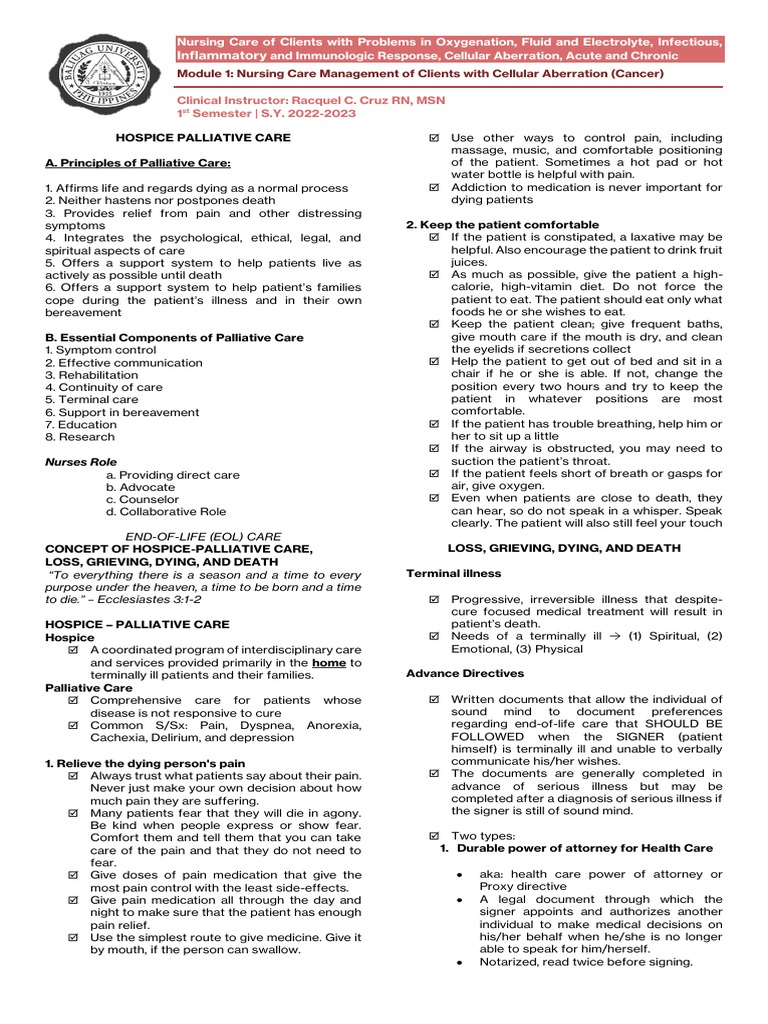 Hospice and Palliative Care Guide | PDF | Palliative Care | Terminal Illness