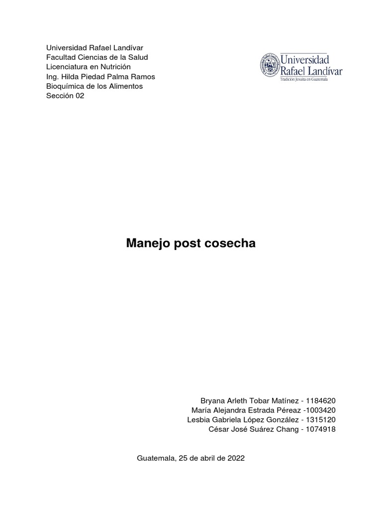 Manejo Postcosecha | PDF | Cosecha | Etileno