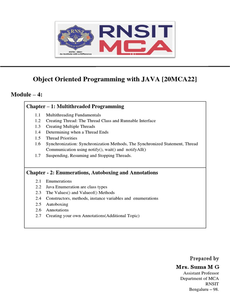 Module 4 Thread Enum Download Free Pdf Class Computer Programming Constructor Object