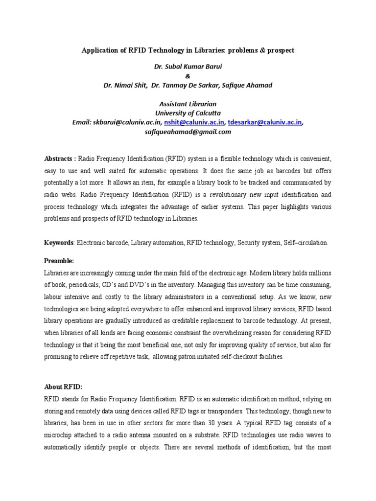 RFID | PDF | Radio Frequency Identification | Barcode RFID | PDF | Radio Frequency Identification | Barcode