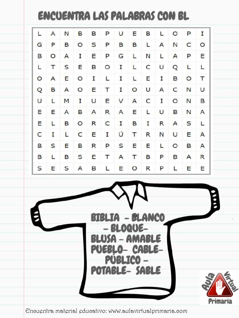 Sopas de Letras de Silabas Trabadas | PDF | Crecimiento personal y ...