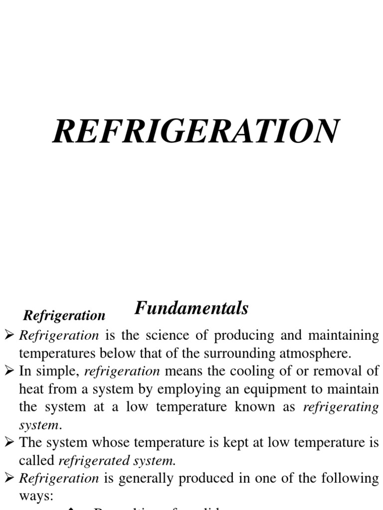 Refrigeration | Download Free PDF | Refrigeration | Refrigerator