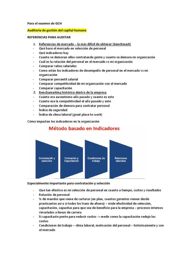 Para El Examen de GCH | PDF | Mercado (economía) | Gestión de recursos humanos
