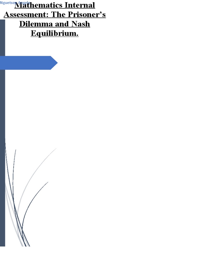Mathematics Internal Assessment | PDF | Game Theory | Economics