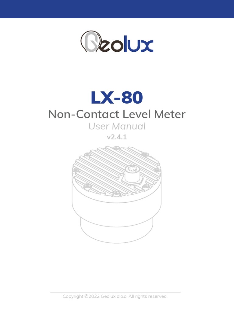 GeoLux Water Level LX-80 - v241 User Manual | PDF | Radar | Moving Average