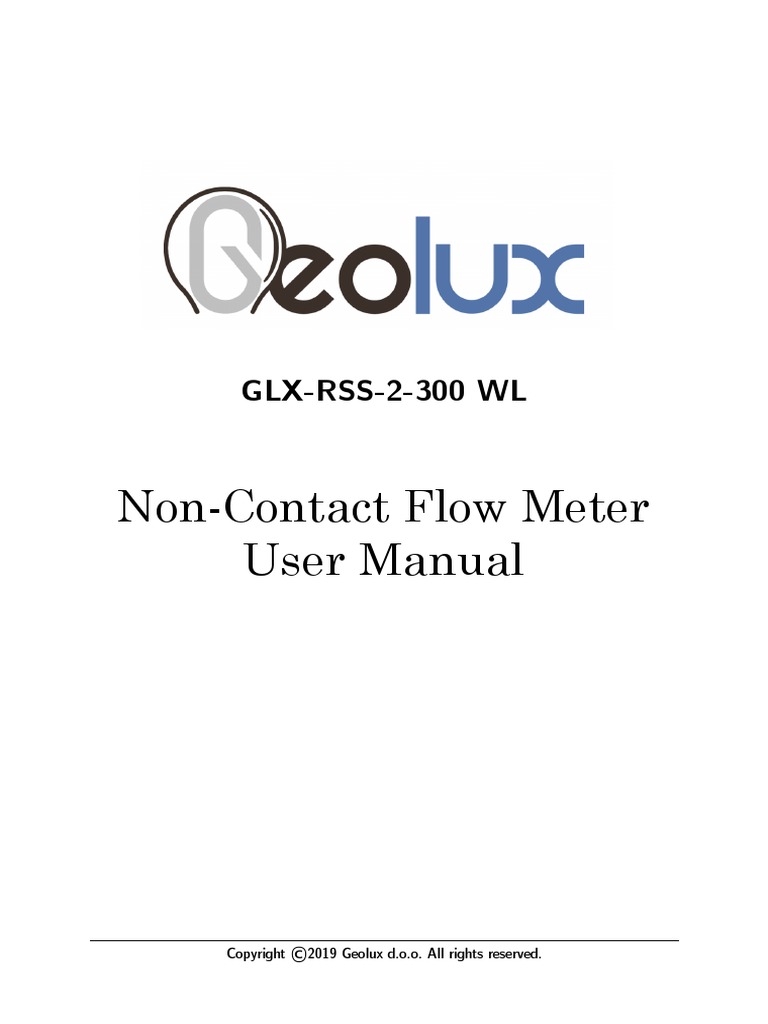 User Manual - RSS-2-300WL - GeoLux | PDF | Radar | Flow Measurement