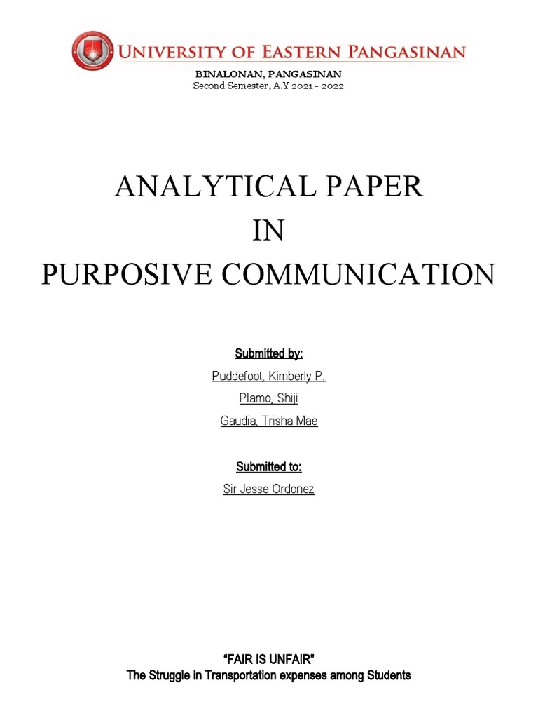 Analytical Paper in Purposive Communication | Download Free PDF | Epidemiology | Health Sciences