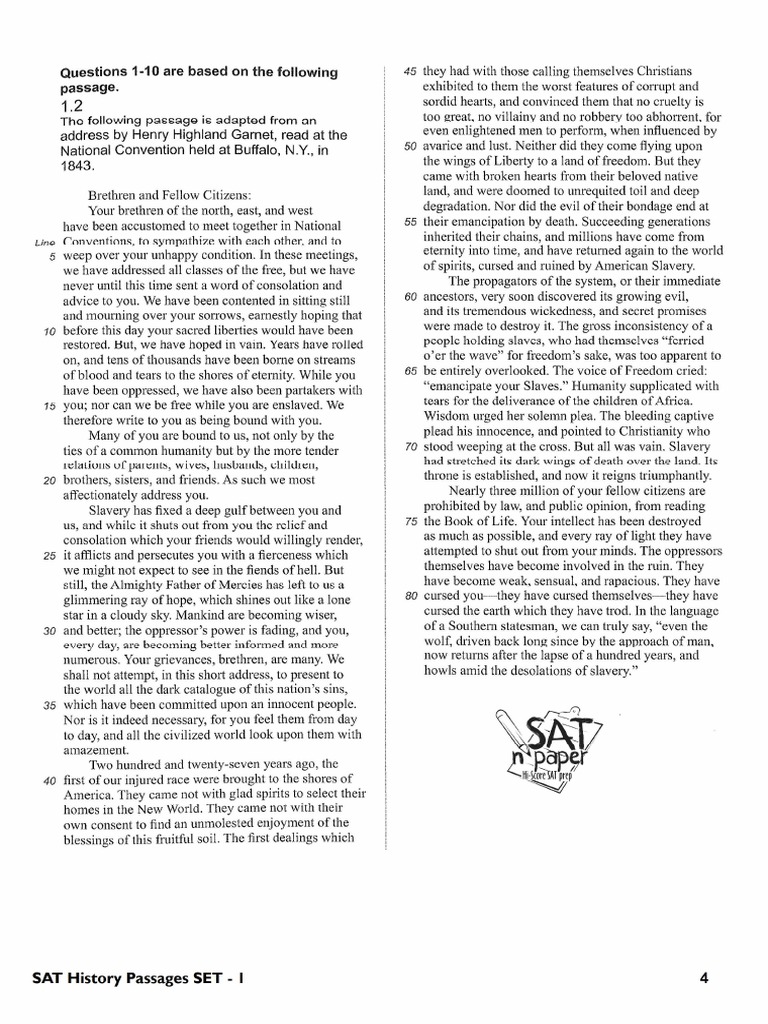 SAT History Passages SET - 1.2 | PDF