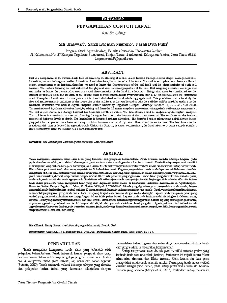 Laporan Acara 2 Saintan | PDF | Soil | Agroecology