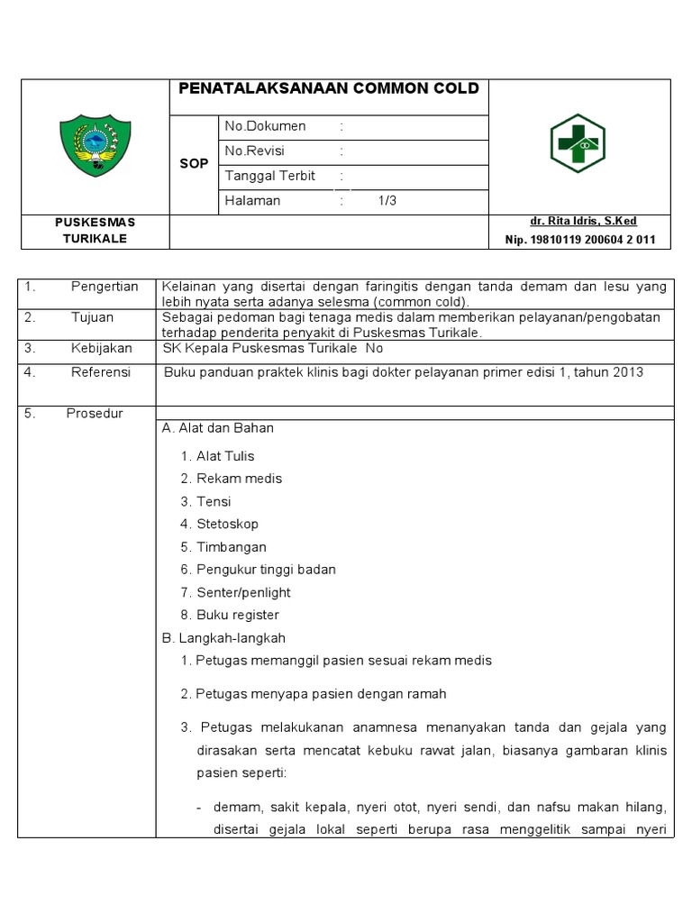 Penatalaksanaan Common Cold | PDF