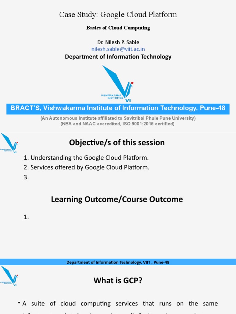 Unit-1.5 Case Study - Google Cloud Platform | PDF | Cloud Computing | Computing