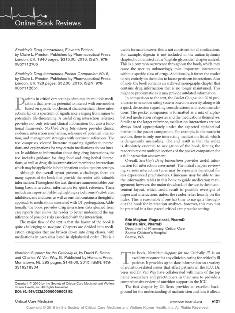 Online Book Reviews: Stockley's Drug Interactions, Eleventh Edition ...