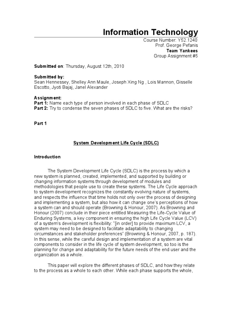 System Development Life Cycle-Final | PDF | Software Development ...