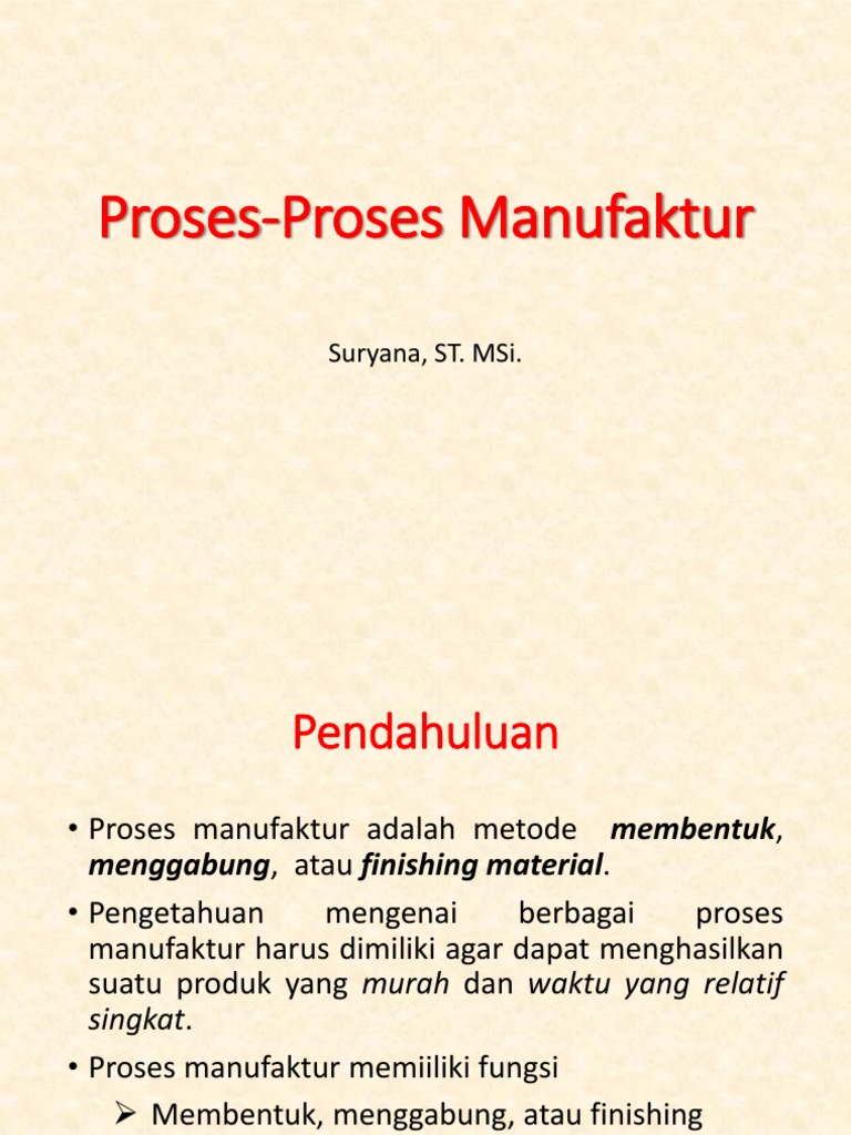 Proses-Proses Manufaktur | PDF